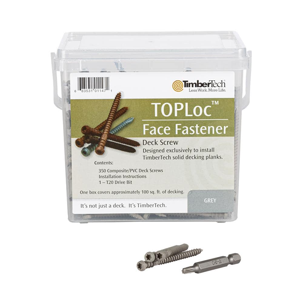TimberTech TOPLoc Composite Deck Screw for Fascia Gray 100 sq. ft. (350 ...
