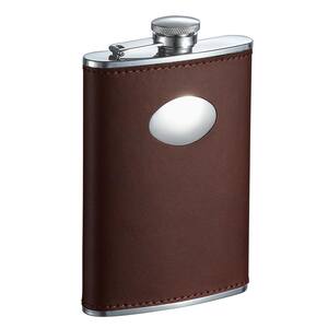Visol Rocker Brown Leather Studded Liquor Flask VF1334 - The Home Depot