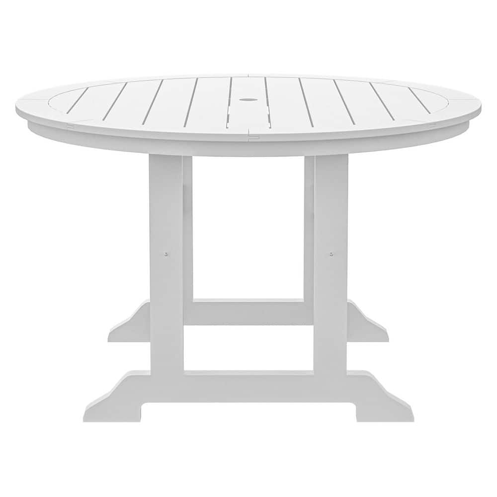 TIRAMISUBEST White Plastic Round Outdoor Dining Set Component Dining ...