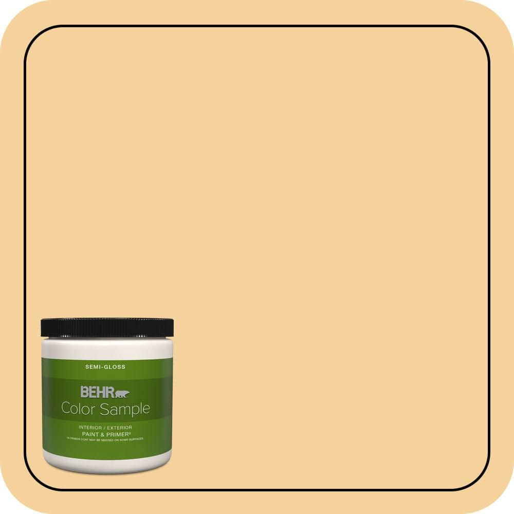 BEHR PREMIUM PLUS 8 oz. #320C-3 Honey Butter Semi-Gloss Interior ...