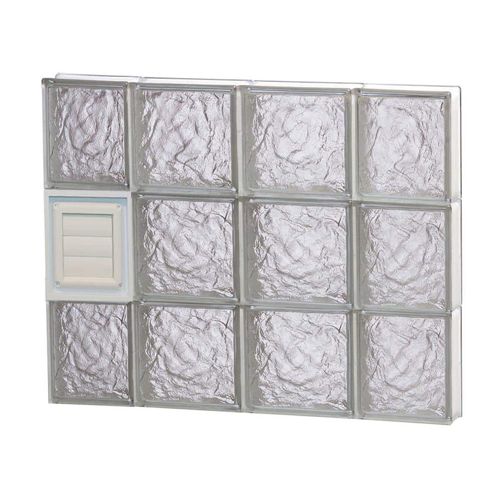 Clearly Secure 27 in. x 23.25 in. x 3.125 in. Frameless Ice Pattern ...