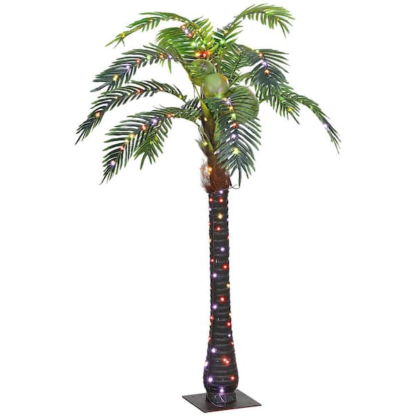 INNOBULE 5ft.Green Artificial Lighted Color Changing Palm Tree with 3 ...