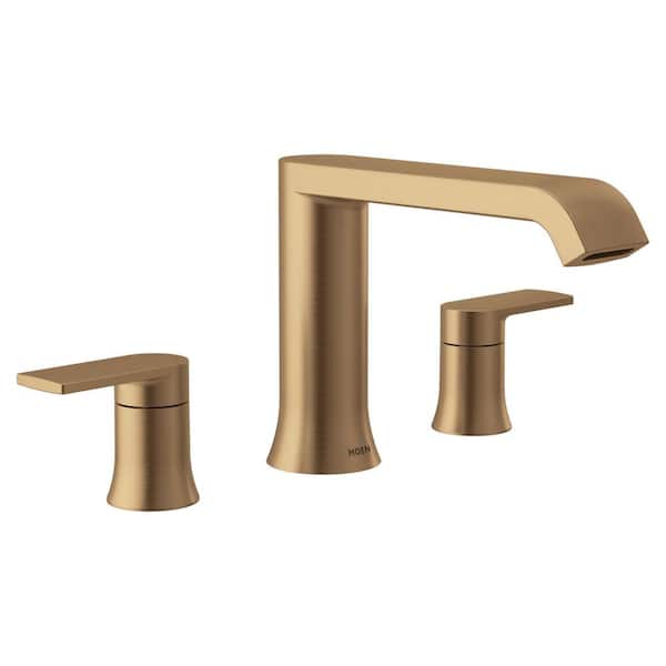 MOEN Genta LX 2-Handle Deck-Mount High Arc Roman Tub Faucet Trim Kit in ...