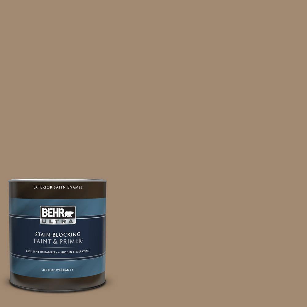BEHR ULTRA 1 qt. #700D-5 Toffee Crunch Satin Enamel Exterior Paint ...