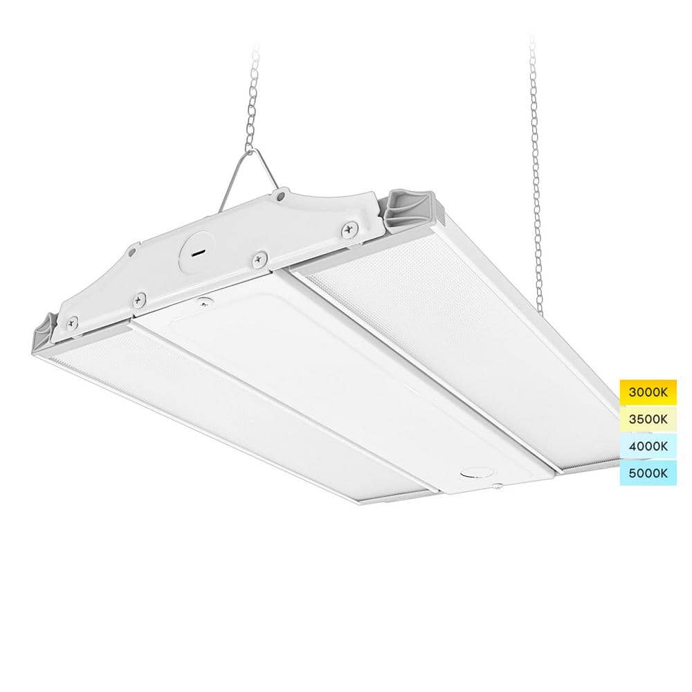 LUXRITE 1 ft. 80/110/150-Watt White Linear High Bay LED Shop Light Up ...