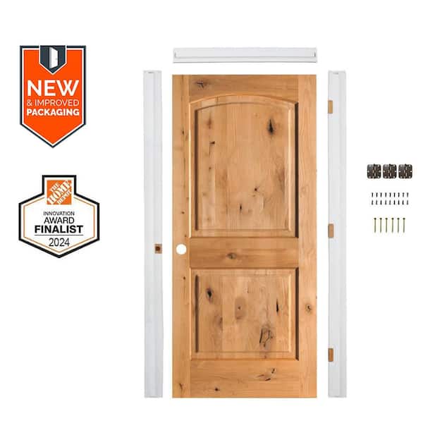Krosswood Doors 24in.x80in. Arched Knotty Alder Right-Hand Clear Stain ...