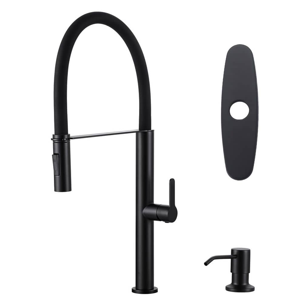 AVITAS 21.2 in. Single Handle Pull Down Sprayer Kitchen Faucet with ...