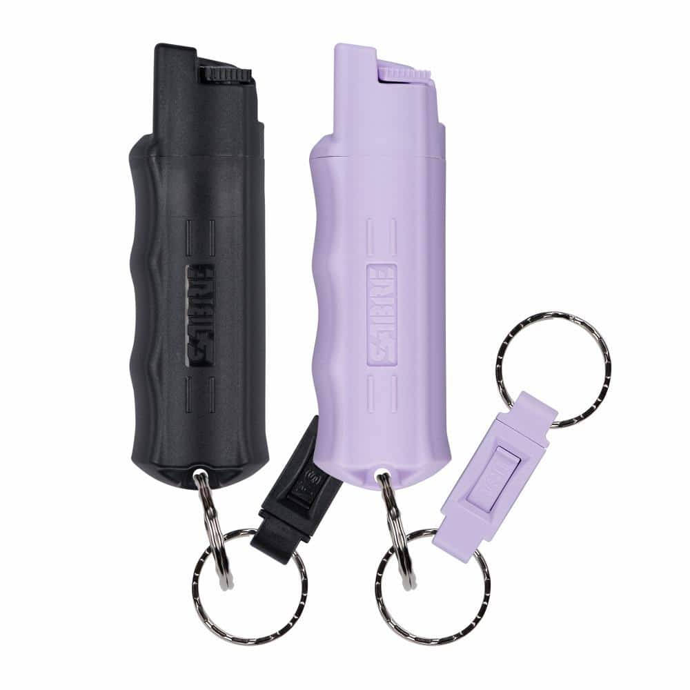 SABRE Pepper Spray with Quick Release Key Ring, 25 Bursts, Black and ...