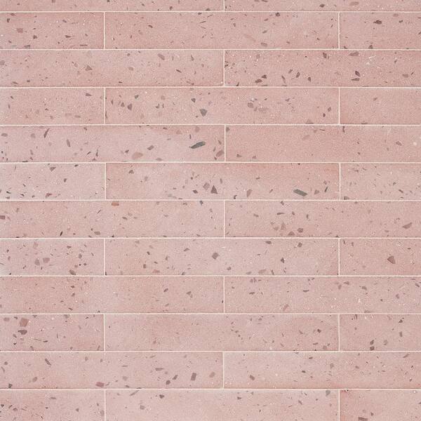 Ivy Hill Tile Fusion Brick Blush Pink 2.48 in. x 0.47 in. Natural ...