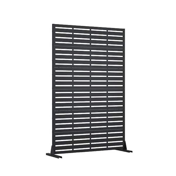PexFix 72 in. x 47 in. Black Galvanized Steel Garden Fence HD0205 ...