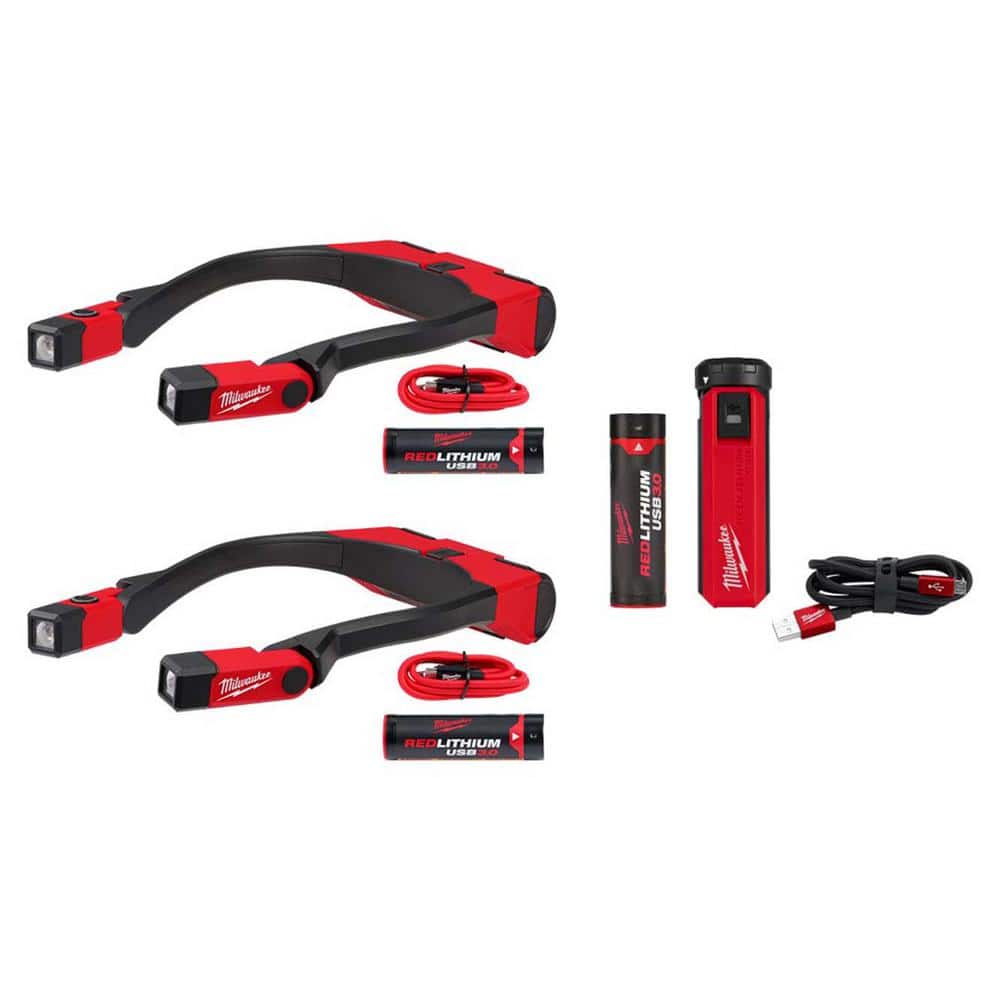 Milwaukee 400 Lumens LED REDLITHIUM Rechargeable Neck Light (2-Pack ...