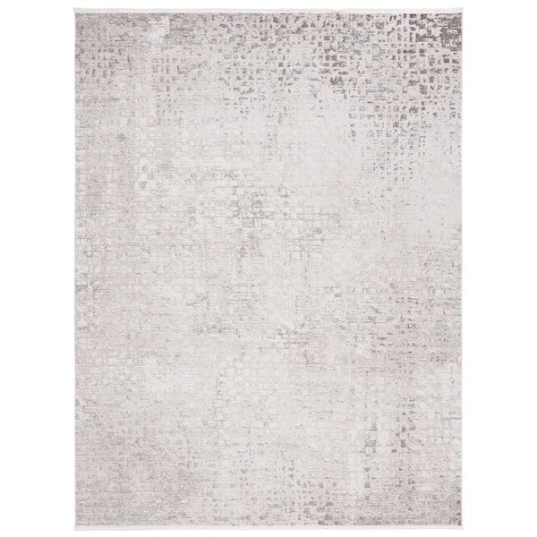SAFAVIEH Diamond 9 ft. x 12 ft. Beige/Gray Distressed High-Low Area Rug ...