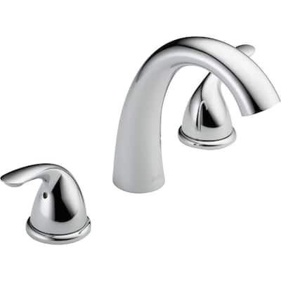 Delta Classic 8 in. Widespread 2-Handle Bathroom Faucet with Metal Drain Assembly in Chrome ...