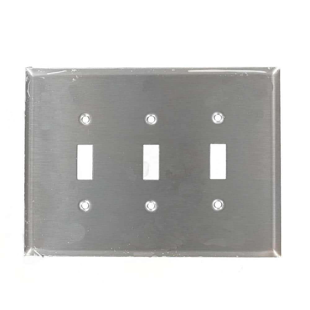 Reviews for Leviton Stainless Steel 3-Gang Toggle Wall Plate (1-Pack ...