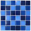 MOLOVO Porcetile Tropical Blue 12.05 in. x 12.05 in. Glossy Porcelain ...