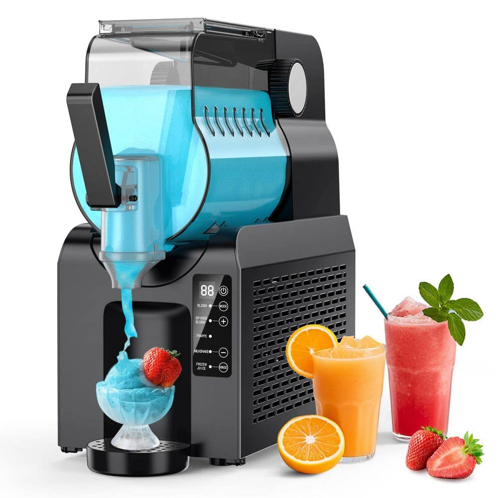 Denjol 88 oz. Black Snow Cone Machine Frozen Drink Maker with 5 Preset ...