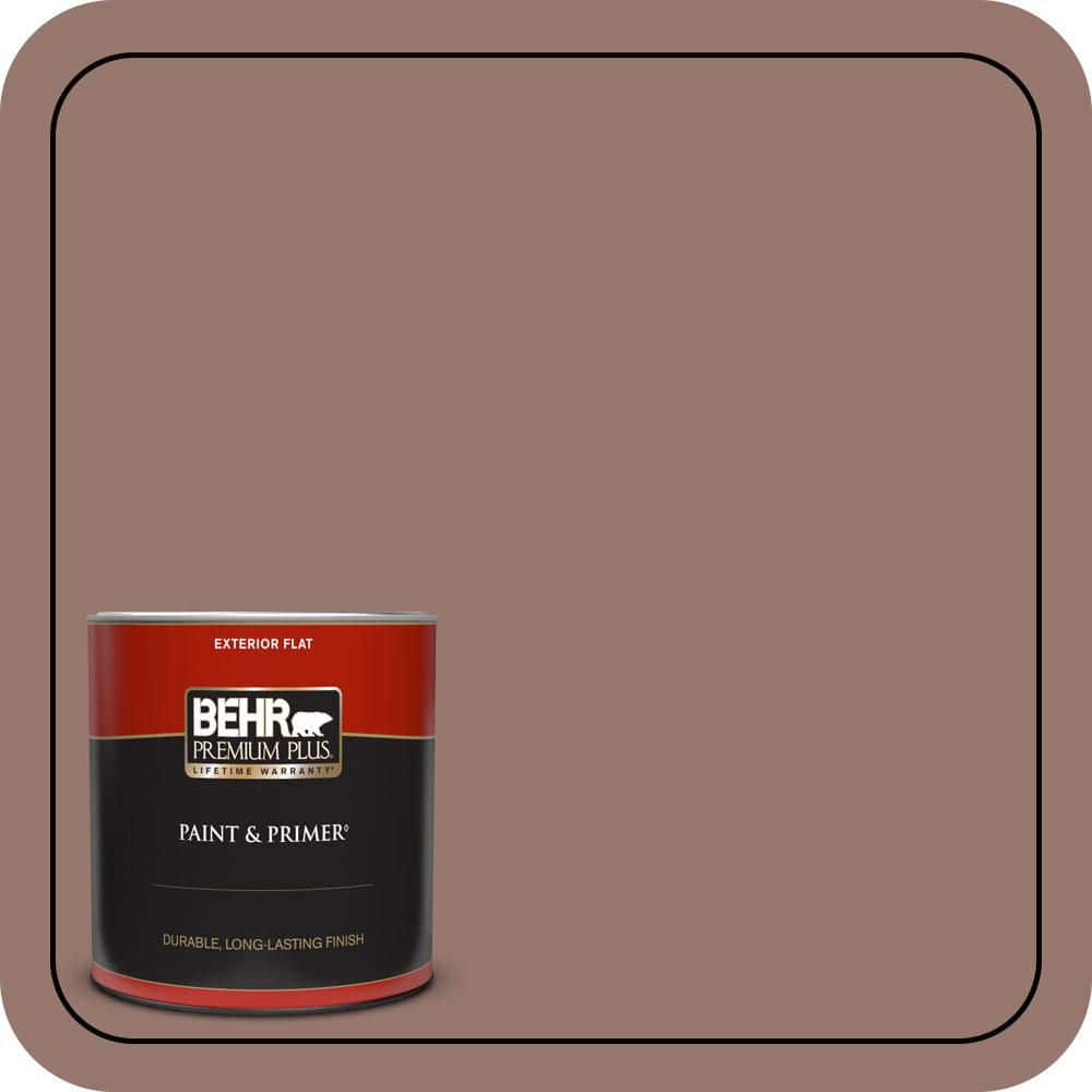 BEHR PREMIUM PLUS 1 qt. #N160-5 Chocolate Delight Flat Exterior Paint ...