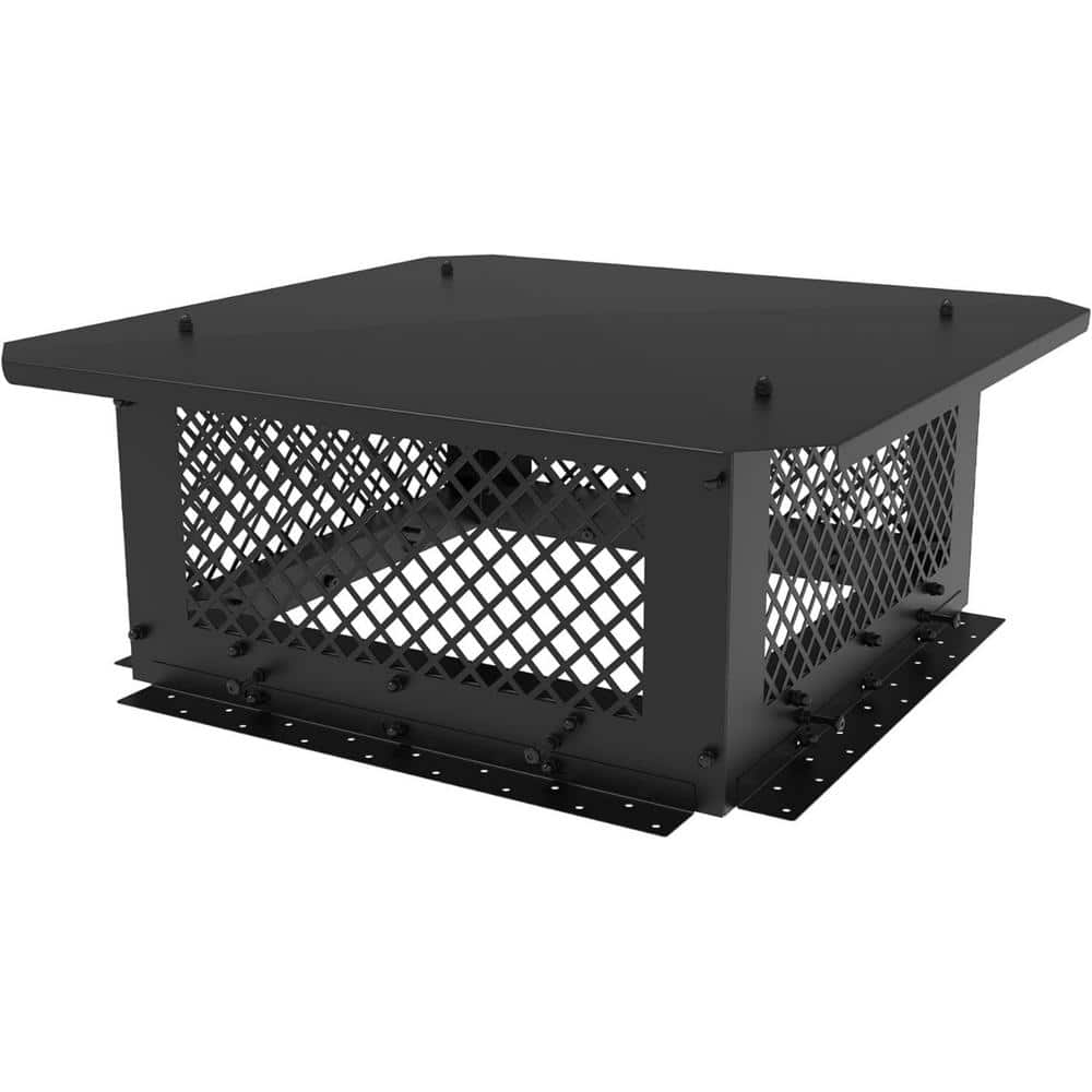 Mximu 19 in. x 19 in. Black Galvanized Steel Fireplace Chimney Caps for ...