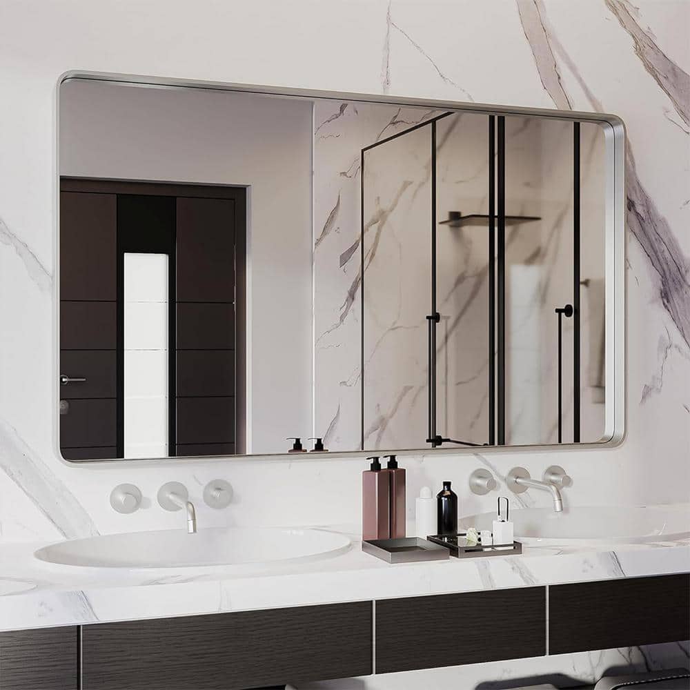 waterpar 55 in. W x 30 in. H Rectangular Aluminum Framed Wall Bathroom ...