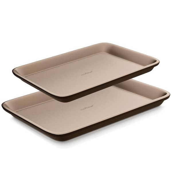 NutriChef 2-Piece Steel Large and Medium Nonstick Oven Baking Sheet Set ...