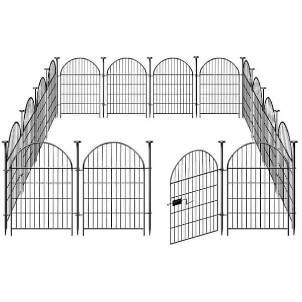 Phewnyzo 17 in. Metal Garden Fence 10-Pack No Dig Rustproof Small ...