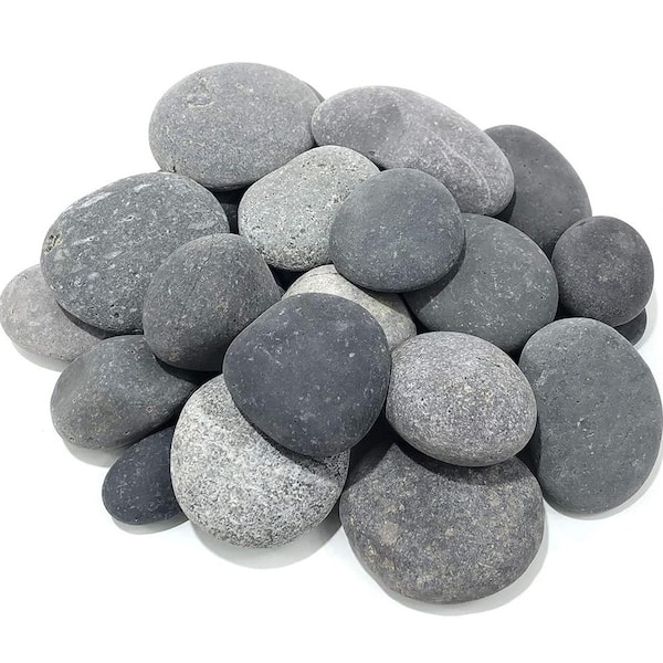 Tosulte 0.5 cu. ft. 3 in. to 5 in. Grey Hand-Picked Mexican Beach ...