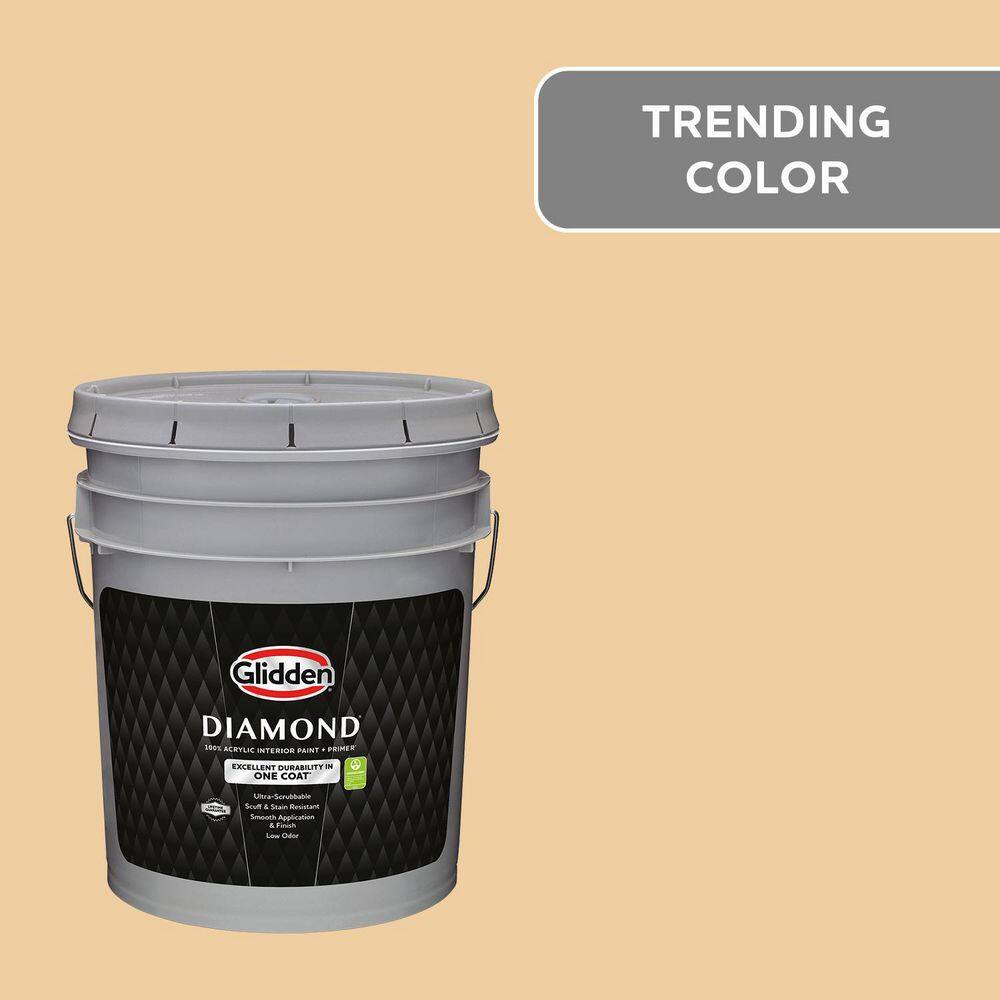 Glidden Diamond 5 gal. Toffee Crunch Flat Interior Paint with Primer ...