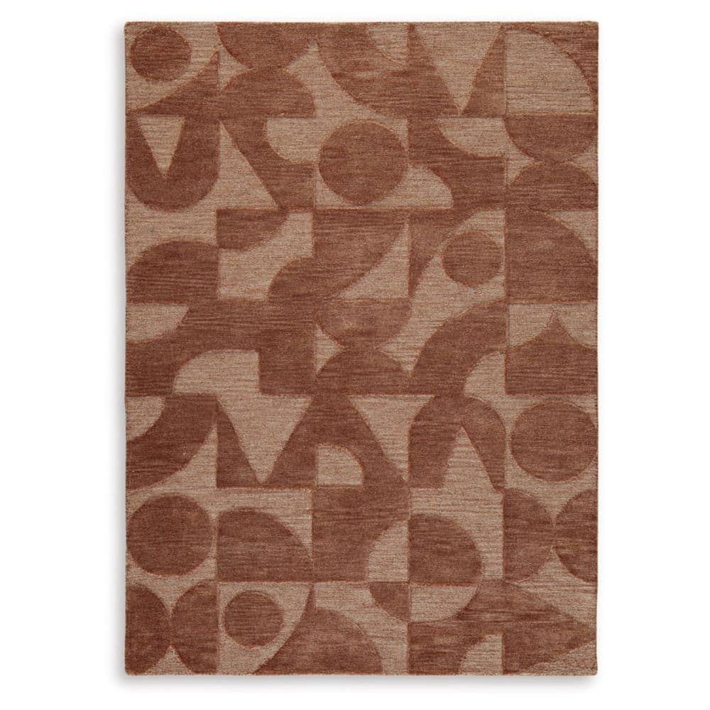 Signature DESIGN BY ASHLEY Perrenton Brown 5 ft. x 7 ft. Geometric Area ...