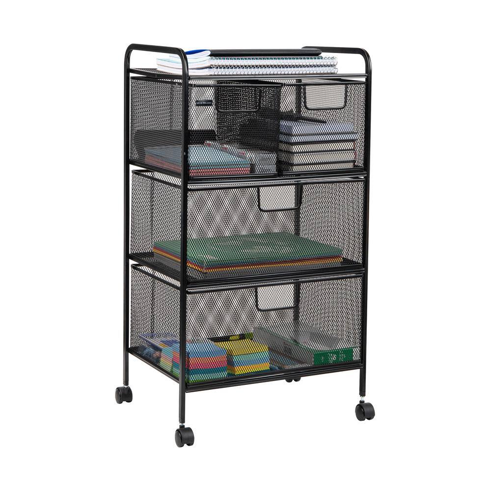 Mind Reader 4-Tier Metal 4-Wheeled Rolling Utility Storage Cart with ...