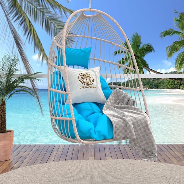 Outdoor Garden Wicker Rattan Egg Swing Chair Hanging Chair Patio Swing ...