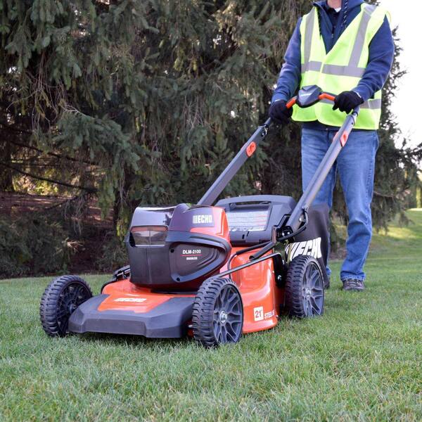 ECHO 21 in. 56-Volt Cordless Battery Walk Behind Push Lawn Mower with ...