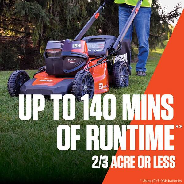 ECHO 21 in. 56-Volt Cordless Battery Walk Behind Push Lawn Mower with ...