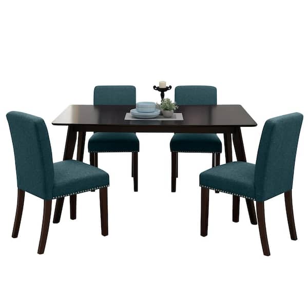 Handy Living Verri 5-piece Rectangle Table and Armless Upholstered ...
