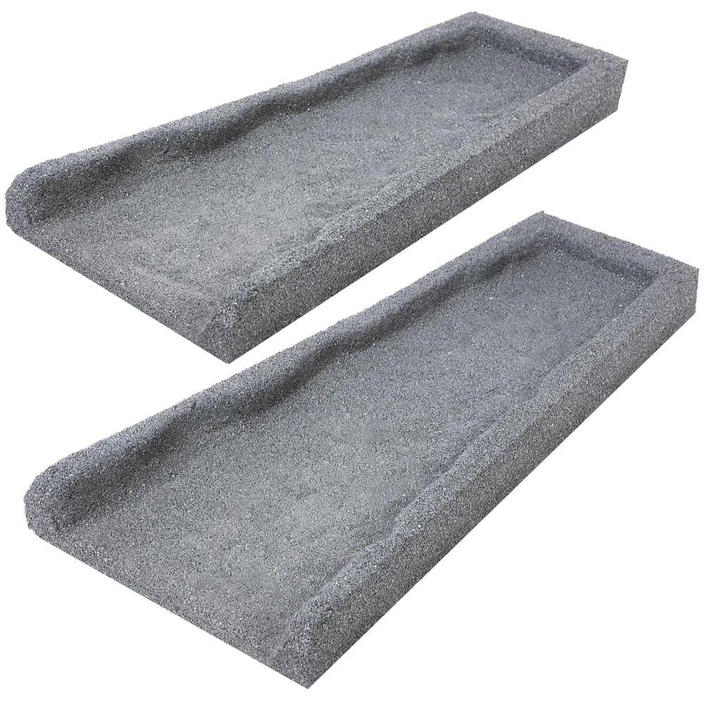 OGETFUUR 21.6 in. x 10 in. Gray Rubber Downspout Splash Block, Rain ...