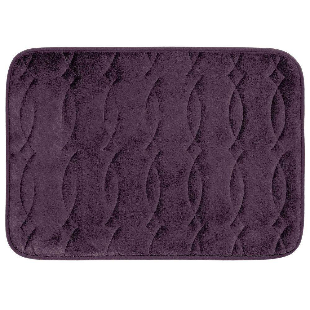 BounceComfort Grecian Plum 20 in. x 34 in. Memory Foam Bath Mat YMB004243