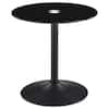Coaster Ganso 23.5 in. Black Round Metal End Table with Tempered Glass ...