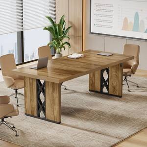BYBLIGHT Moronia 70 in. Rectangle Brown Wood Conference Room Business ...