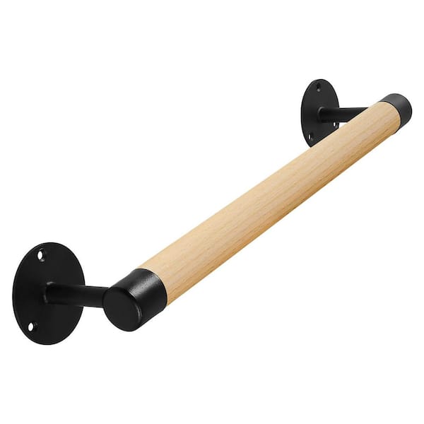 Angel Sar 1.5 ft. Wood Modern Stair Hand Railing, Banister Railing with ...