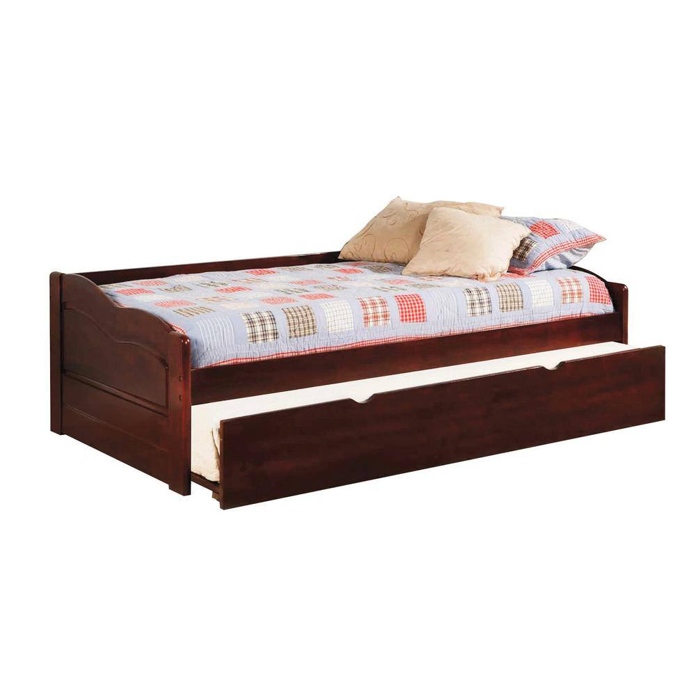 Furniture of America Ruskin Cherry Twin Daybed with Trundle and Care ...