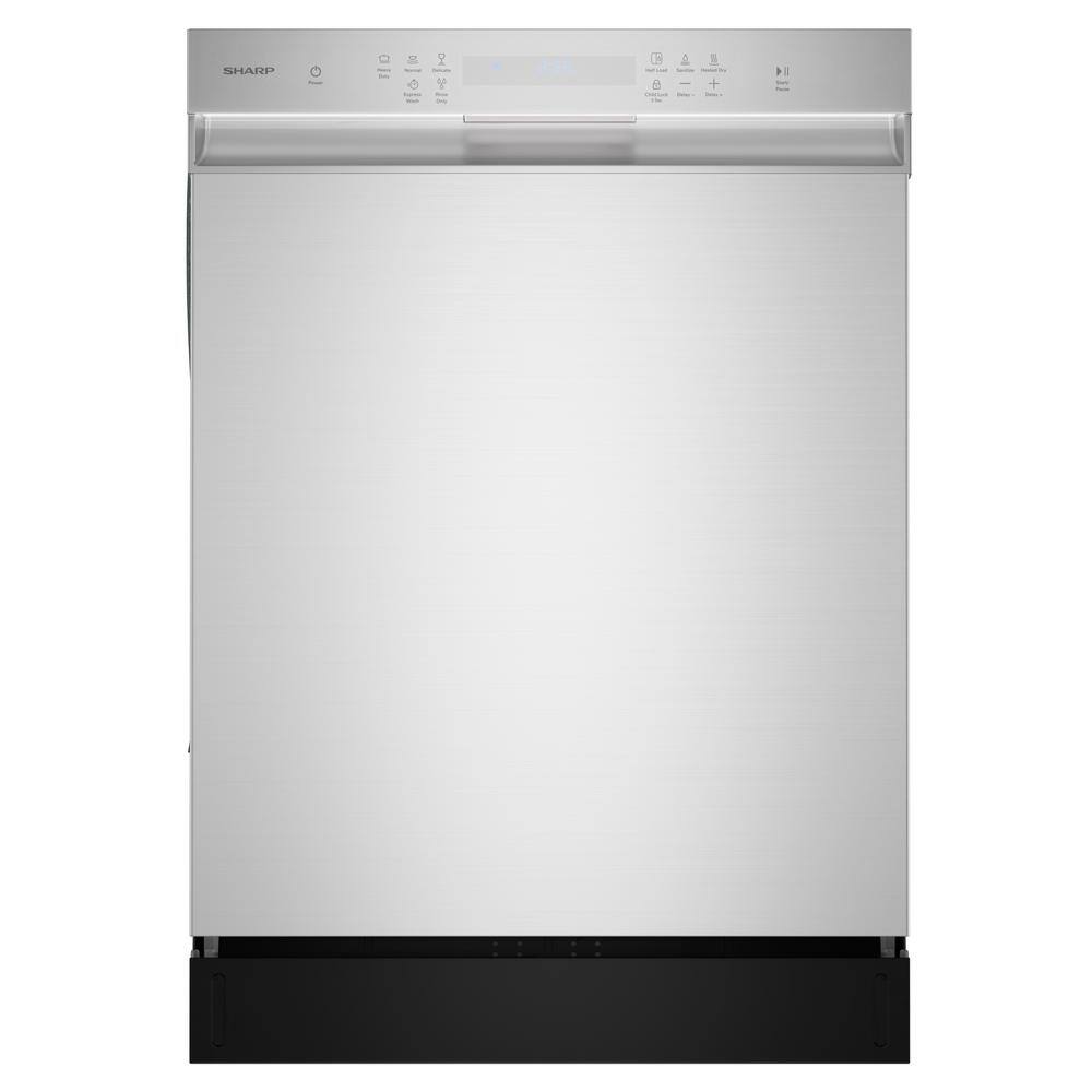 Sharp 24 in Front Control Standard Built-In Dishwasher in Stainless ...