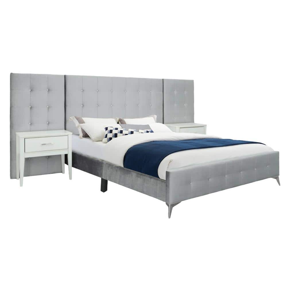 Picket House Furnishings Mila Silver Gray Wood Frame King Platform Bed ...