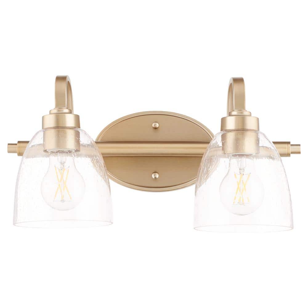 Quorum International Reyes 2-Light - 100-Watt Medium Lamp Base Light Vanity 16 in. Width with 2 ...