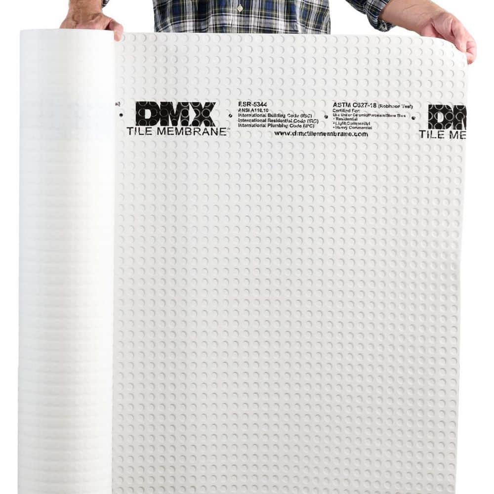 DMX TILE MEMBRANE Tile Membrane 54 Sq. Ft. 40.8 x in. W 16 x ft. L x 3 ...