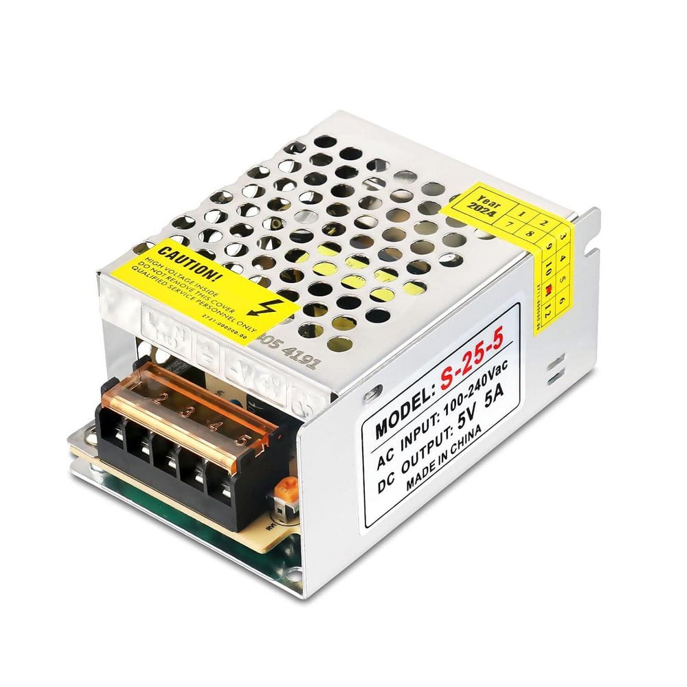 Yichuhaoxi 5V 5A DC Power Supply 100-240V AC to DC 25W Adapter ...