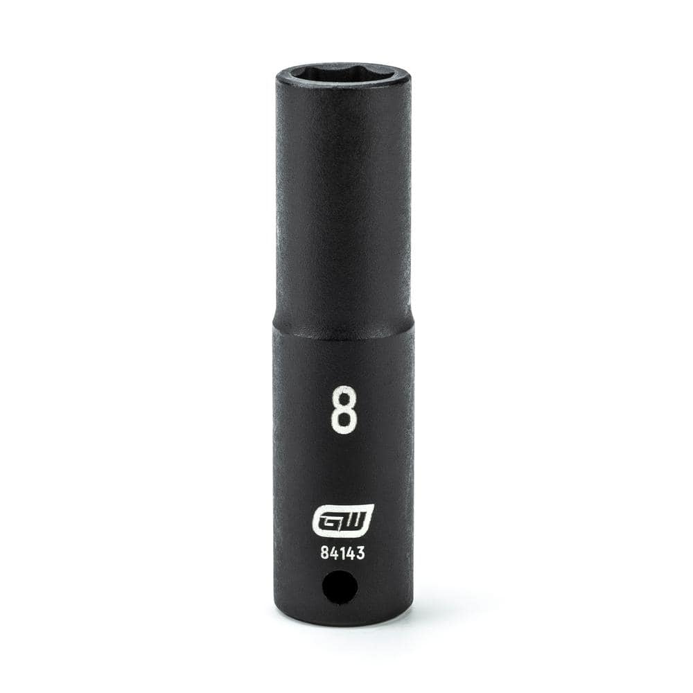 GEARWRENCH 1/4 in. Drive 8mm 6-Point Metric Deep Impact Socket 84143 ...