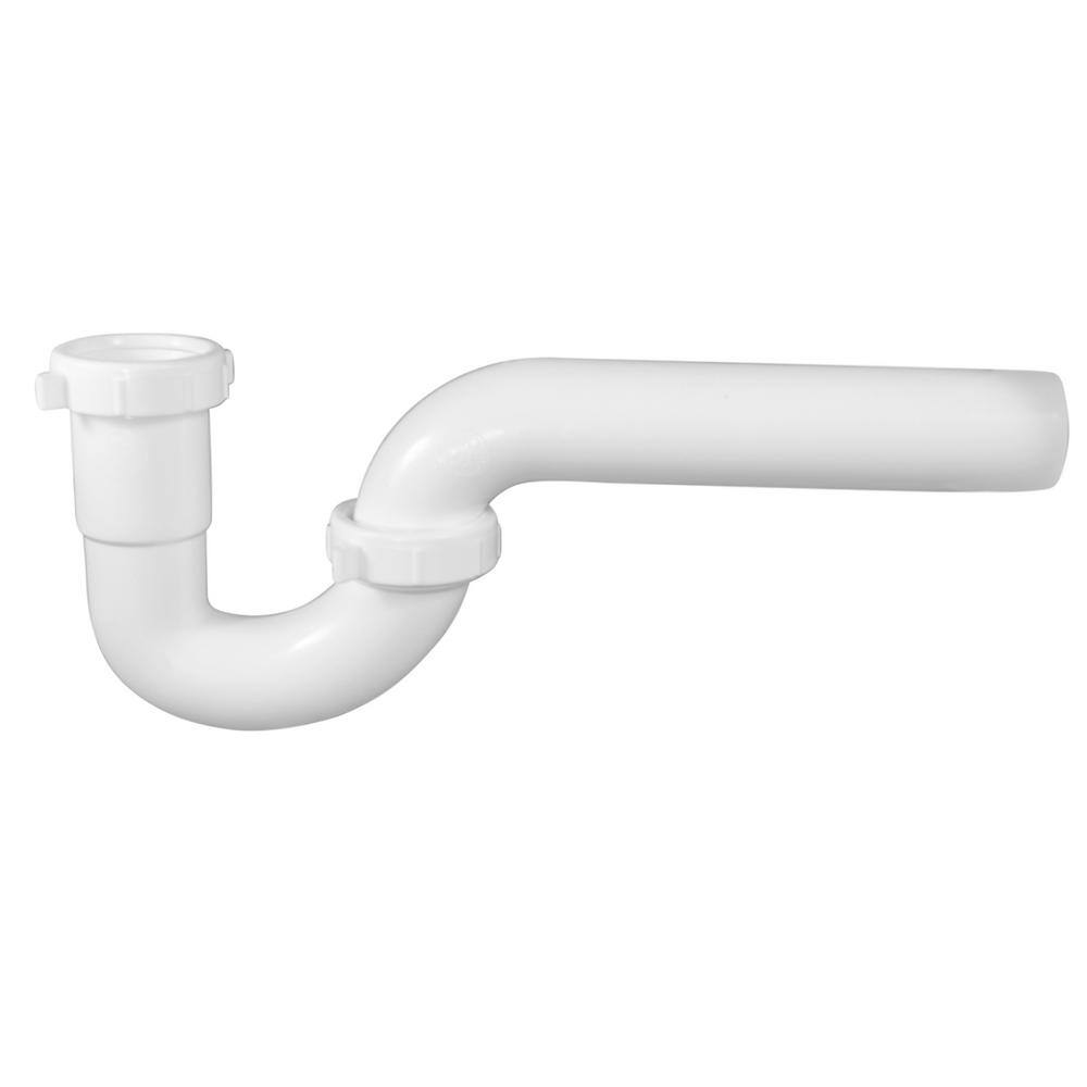 PLUMBFLEX 1 1 2 in. Polypropylene P Trap with Adapter for Tubular Drain Applications 12812MP The Home Depot