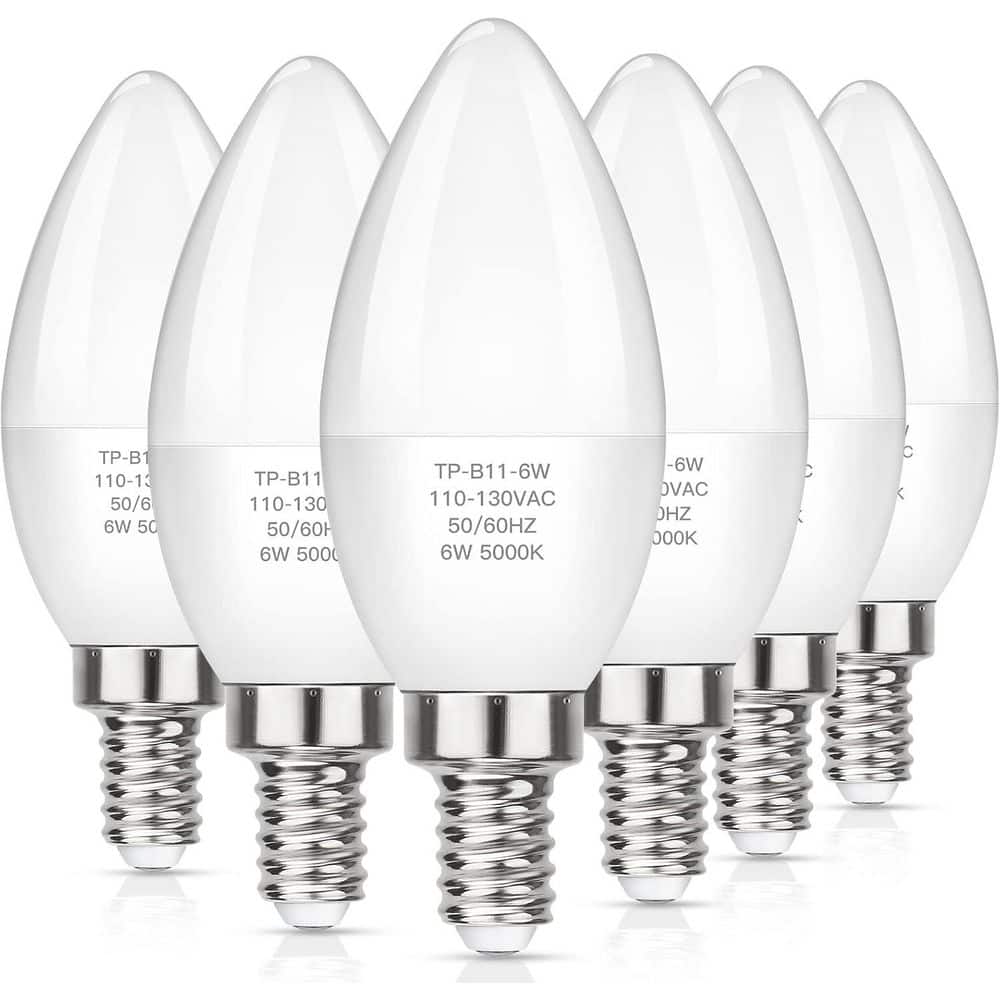 Yichuhaoxi 60W Equivalent E12 LED Candelabra Light Bulbs 5000K 600 ...