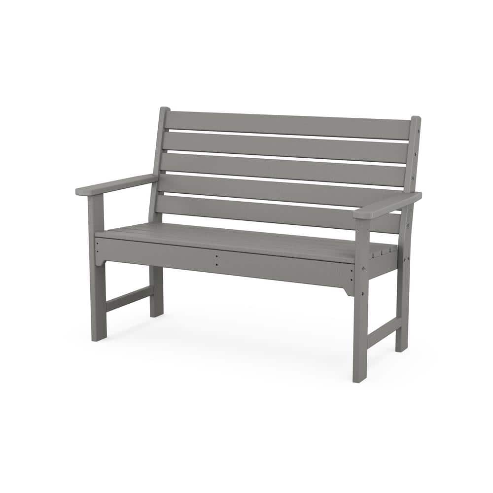 POLYWOOD Monterey Bay 48 in. 2-Person Stepping Stone HDPE Outdoor Bench ...
