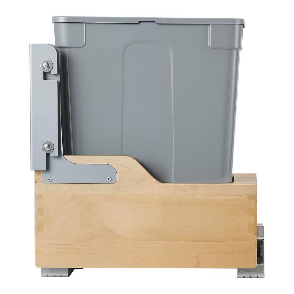 Reviews for SKYSHALO Wood Cabinet Trash Can Pullout 35 qt., Heavy Duty ...