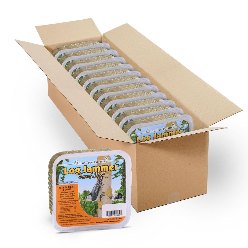 PINE TREE FARMS 9.4 oz. Log Jammer Insect Suet Plugs for Wild Birds ...